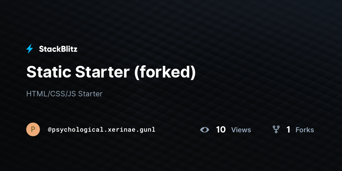 Static Starter (forked) - StackBlitz