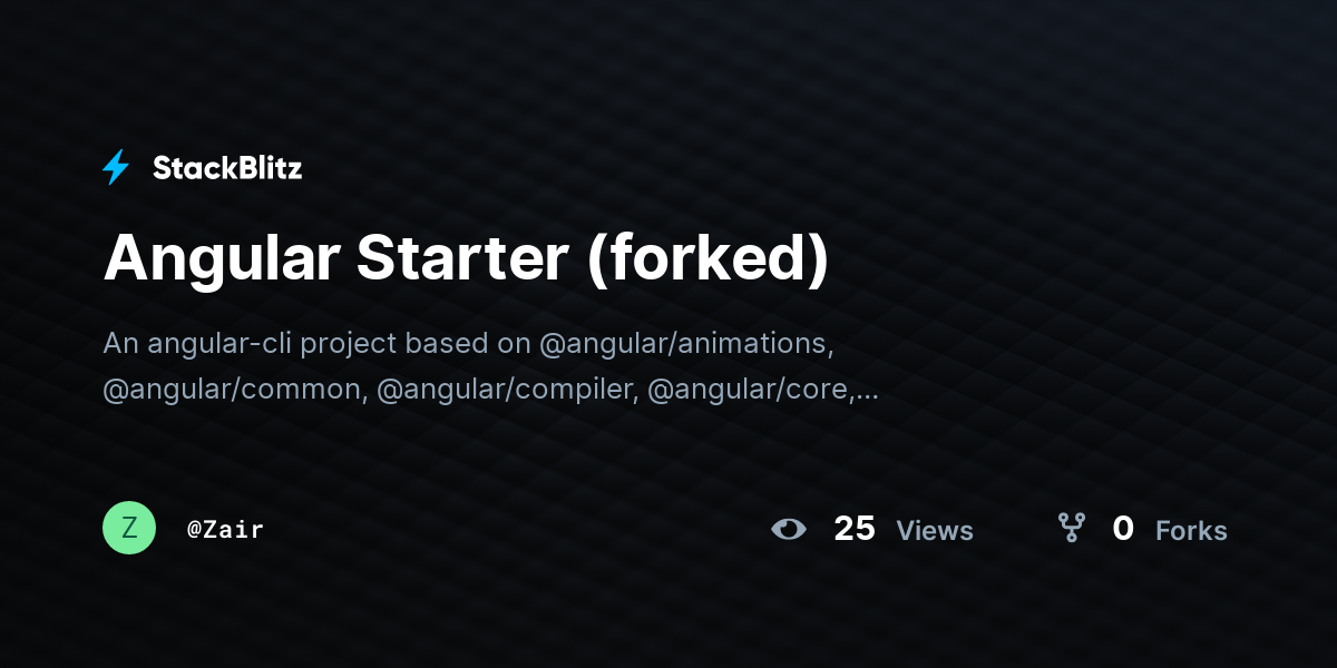 Angular Starter (forked) - StackBlitz