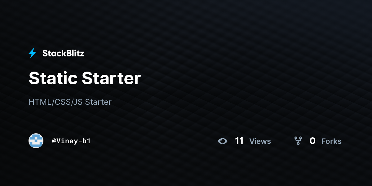 Static Starter - StackBlitz