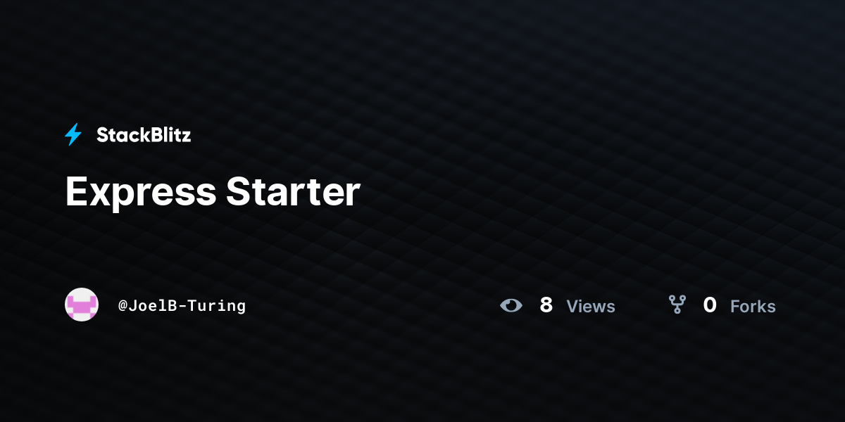 Express Starter - StackBlitz