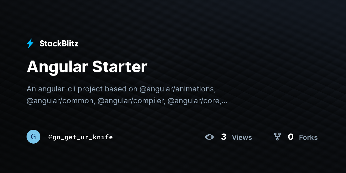 Angular Starter - StackBlitz