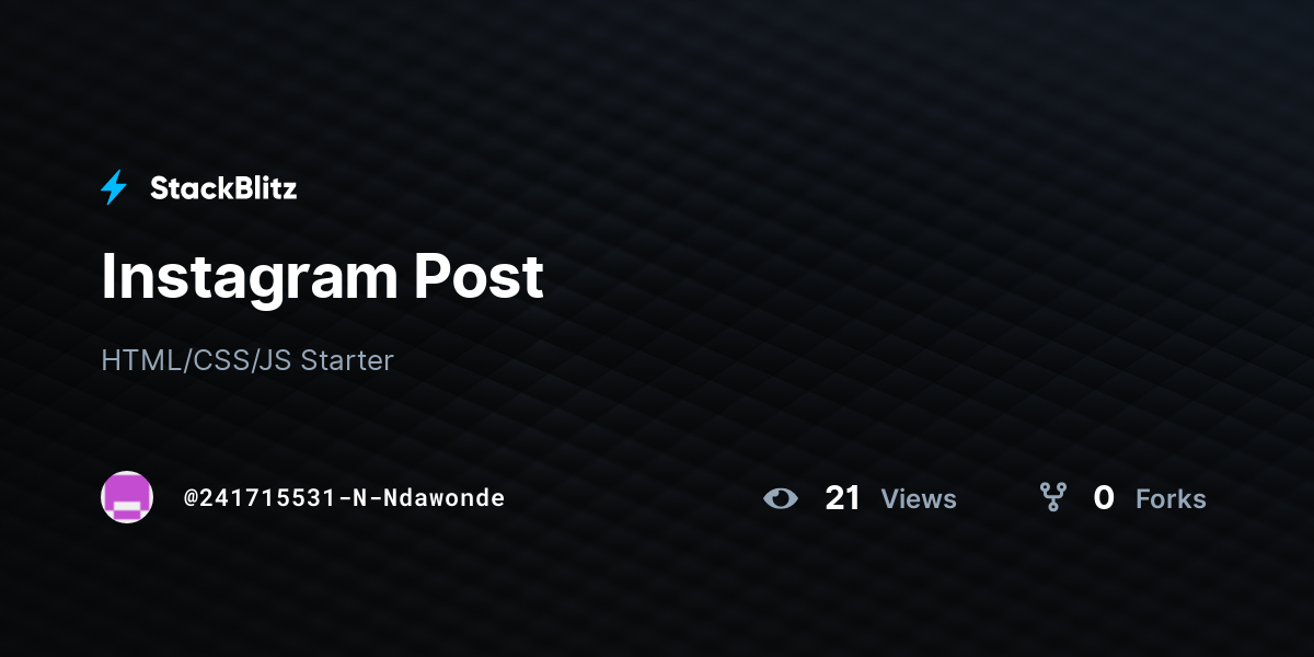 Instagram Post - StackBlitz