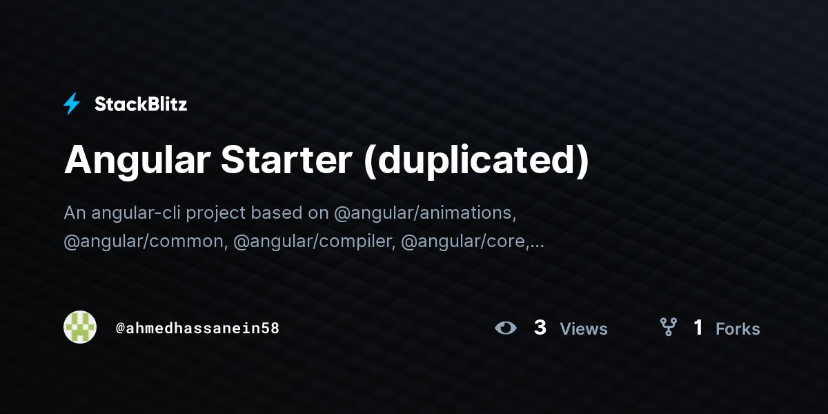 Angular Starter (duplicated) - StackBlitz