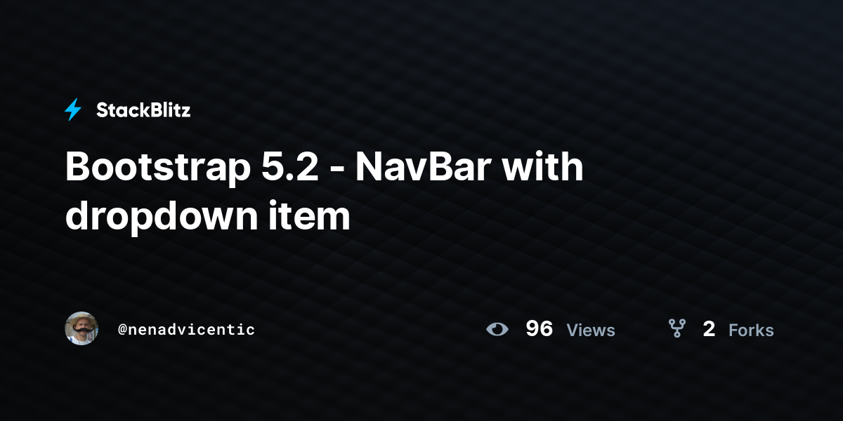 Bootstrap 5.2 - NavBar with dropdown item - StackBlitz