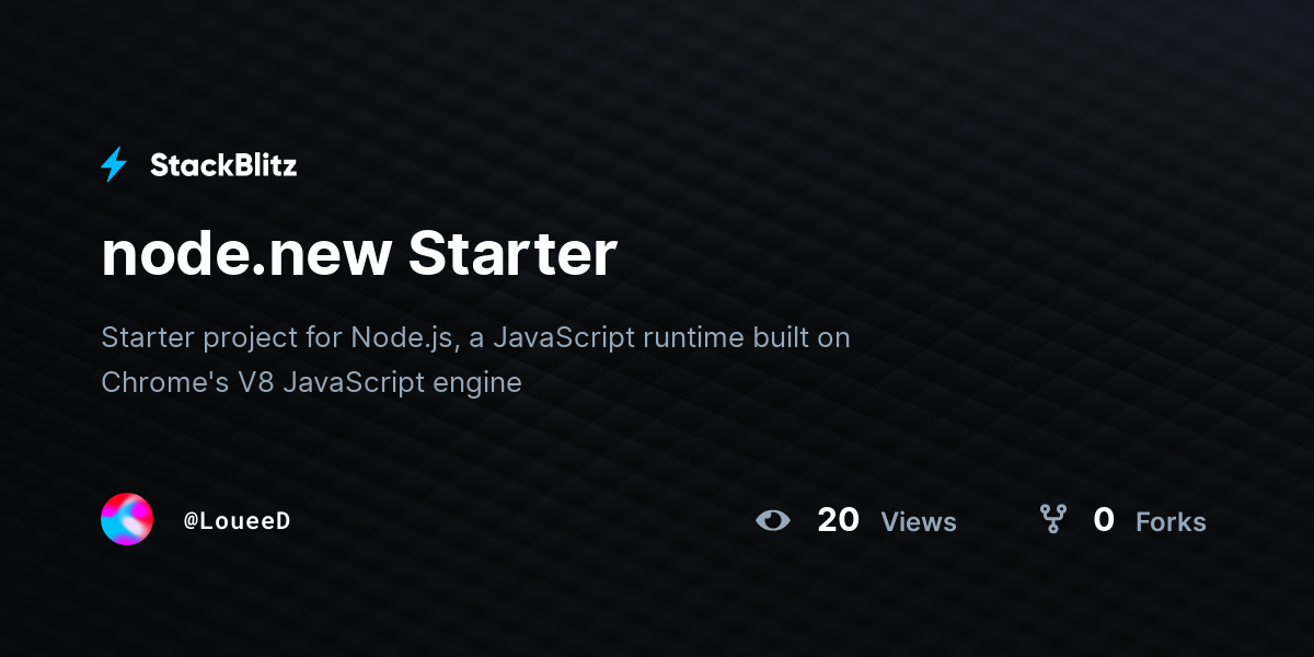 node.new Starter - StackBlitz