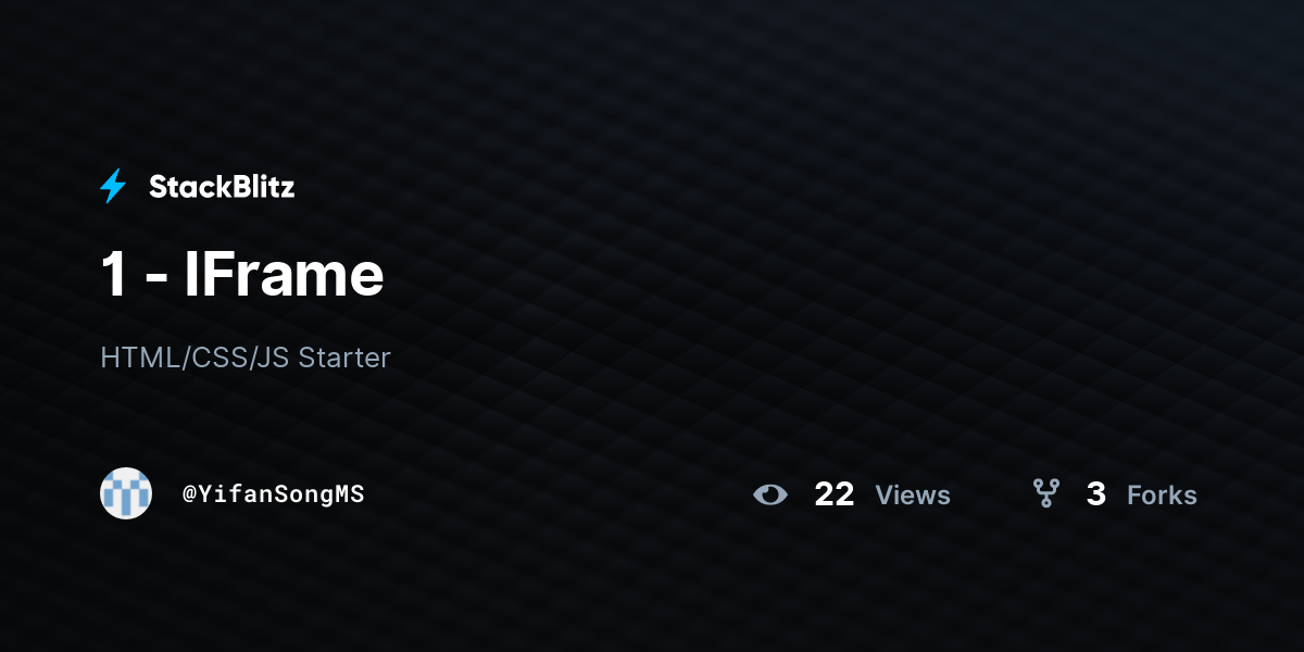 1 - IFrame - StackBlitz