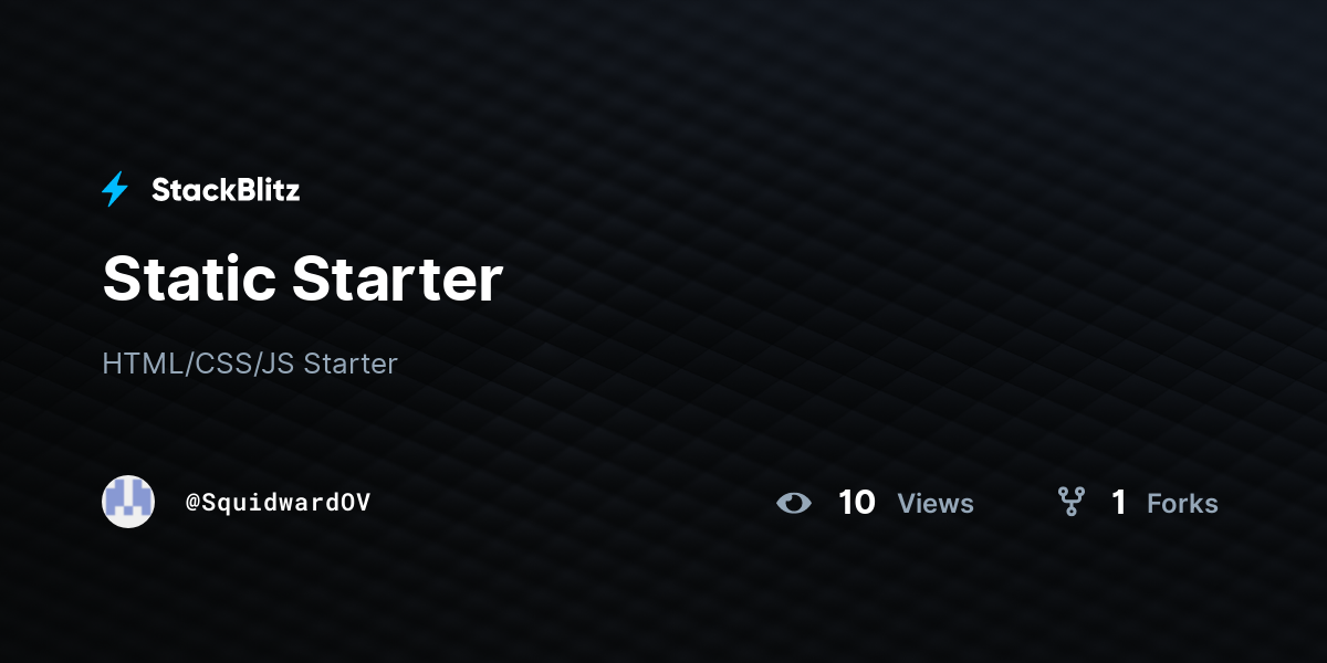 Static Starter - StackBlitz