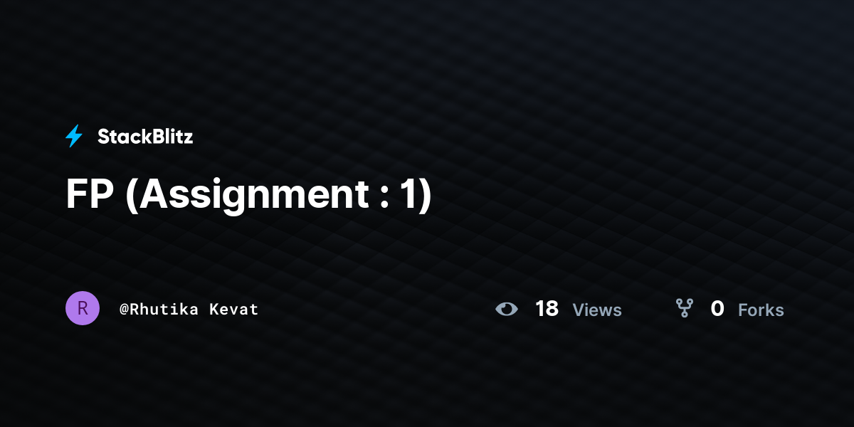 FP (Assignment : 1) - StackBlitz