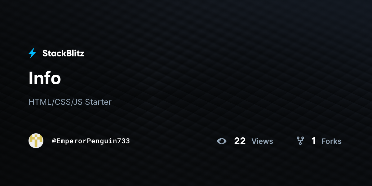 Info - StackBlitz