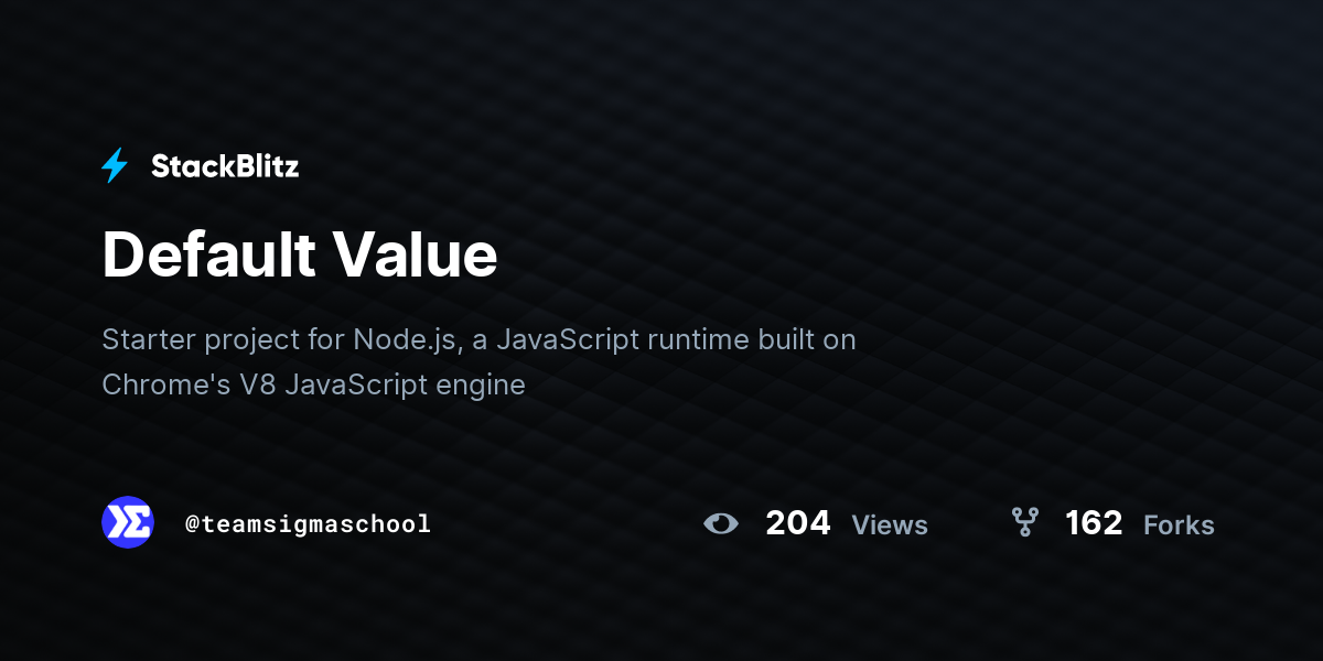 Default Value - StackBlitz