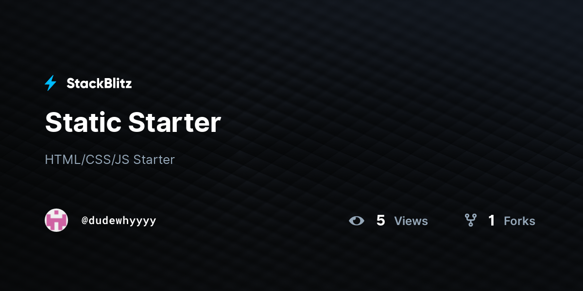 Static Starter - StackBlitz