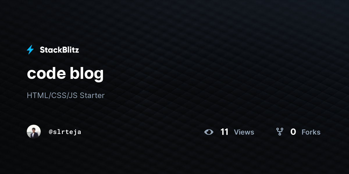 code blog - StackBlitz