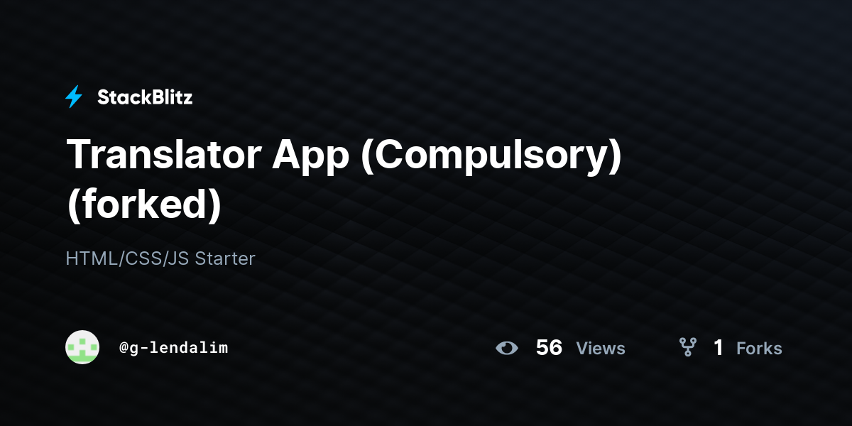 Translator App (Compulsory) (forked) - StackBlitz