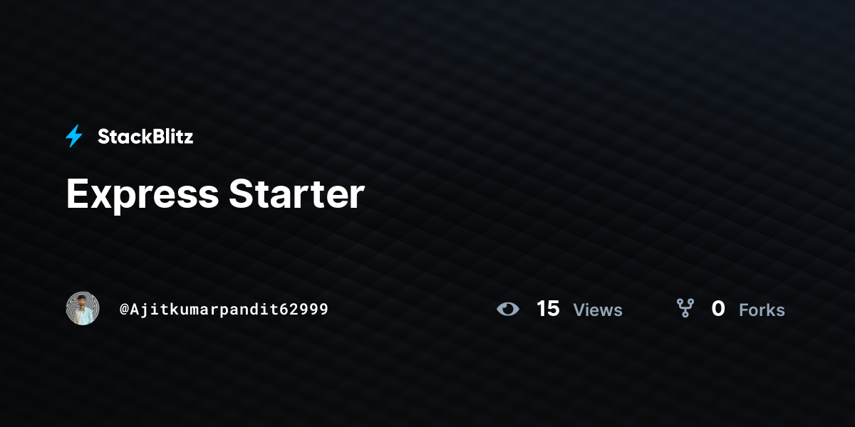 Express Starter - StackBlitz