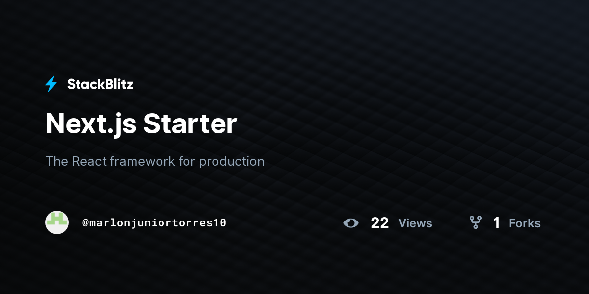 Next.js Starter - StackBlitz