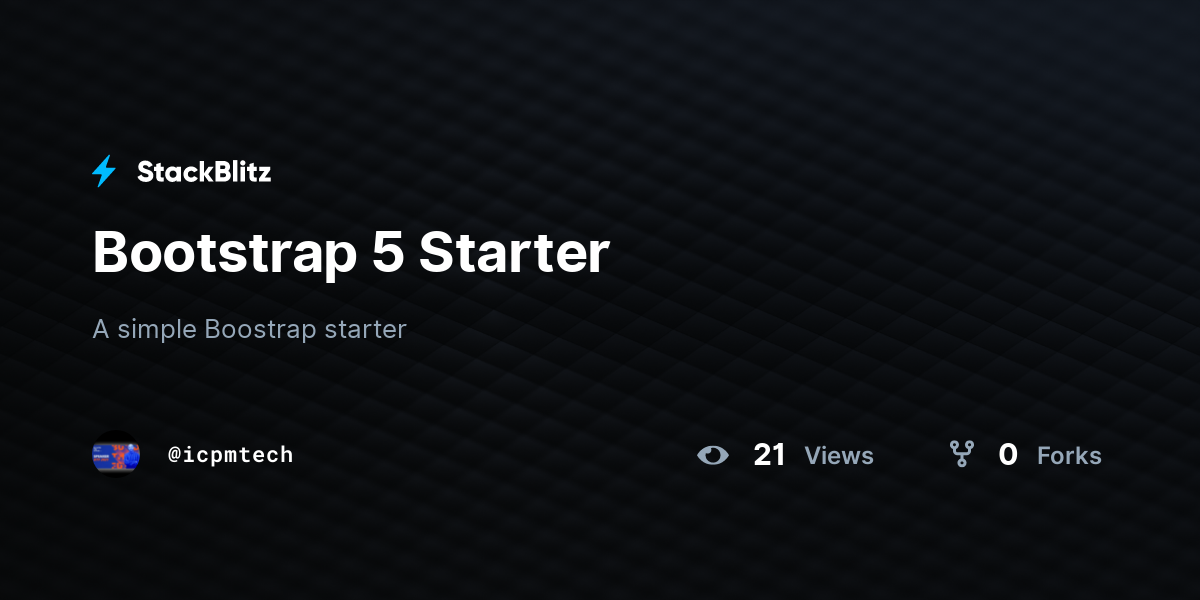Bootstrap 5 Starter - StackBlitz