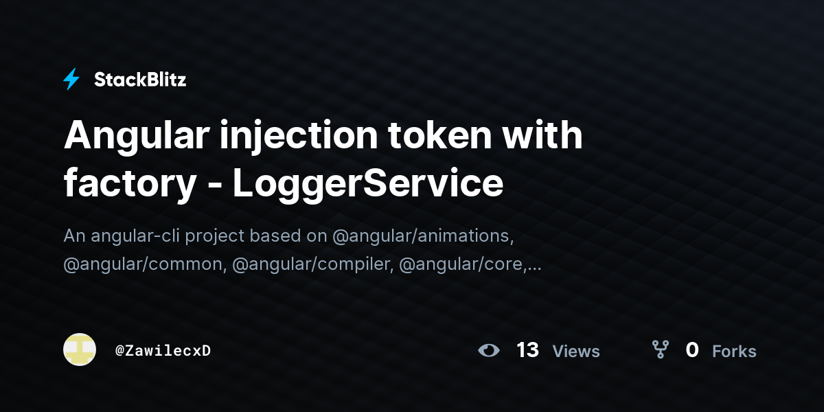 Angular injection token with factory - LoggerService - StackBlitz