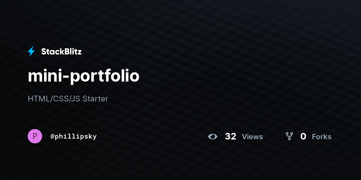 mini-portfolio - StackBlitz