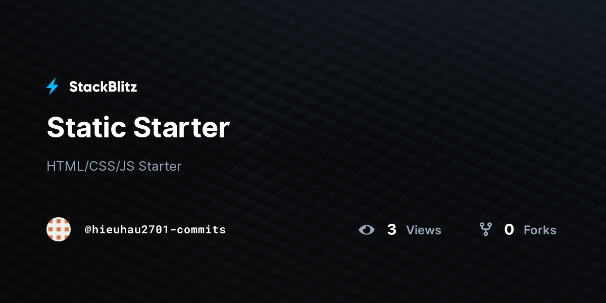 Static Starter - StackBlitz