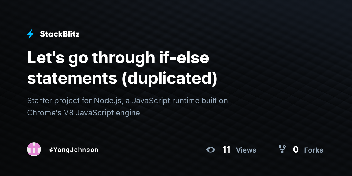 Let's go through if-else statements (duplicated) - StackBlitz