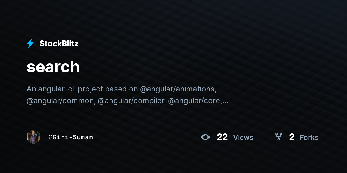 search - StackBlitz