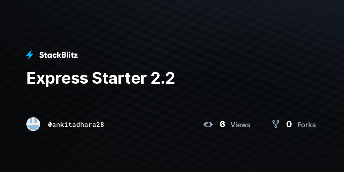 Express Starter 2.2 - StackBlitz