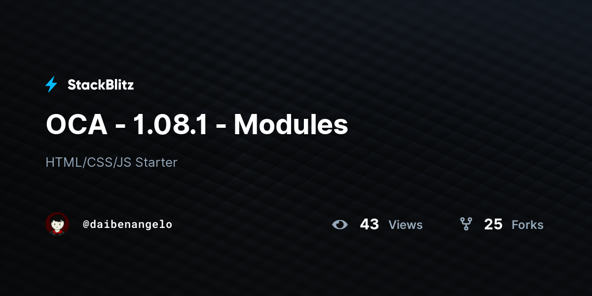 OCA - 1.08.1 - Modules - StackBlitz
