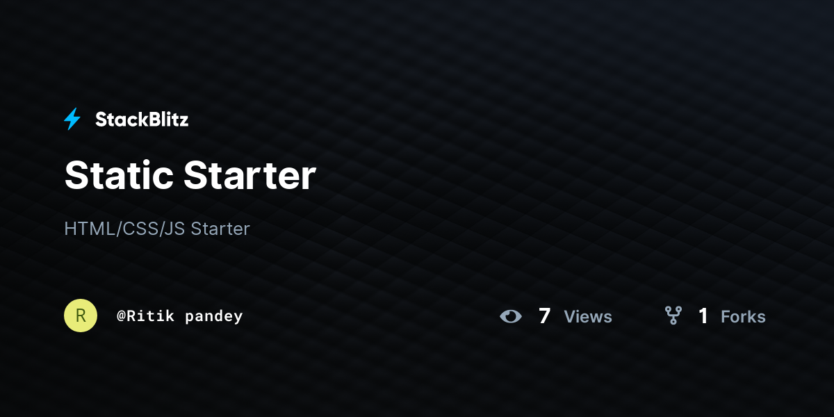 Static Starter - StackBlitz