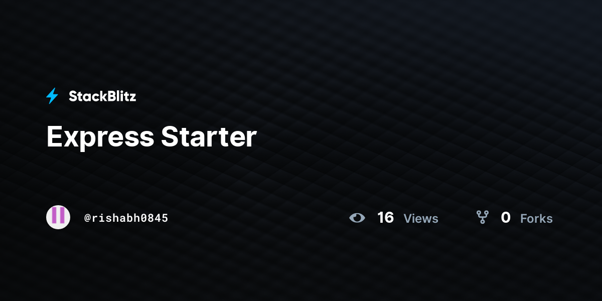 Express Starter - StackBlitz