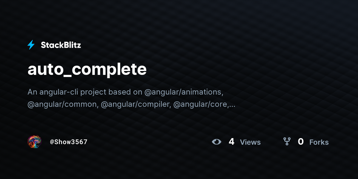 auto_complete - StackBlitz