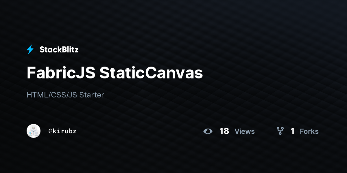 FabricJS StaticCanvas - StackBlitz