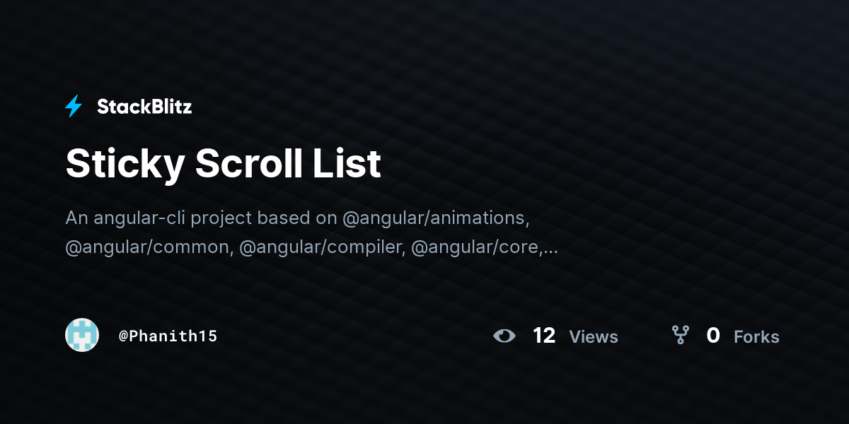 Sticky Scroll List - StackBlitz