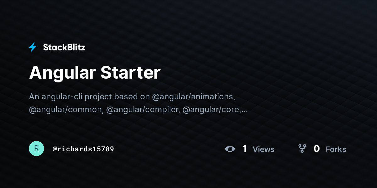 Angular Starter - StackBlitz