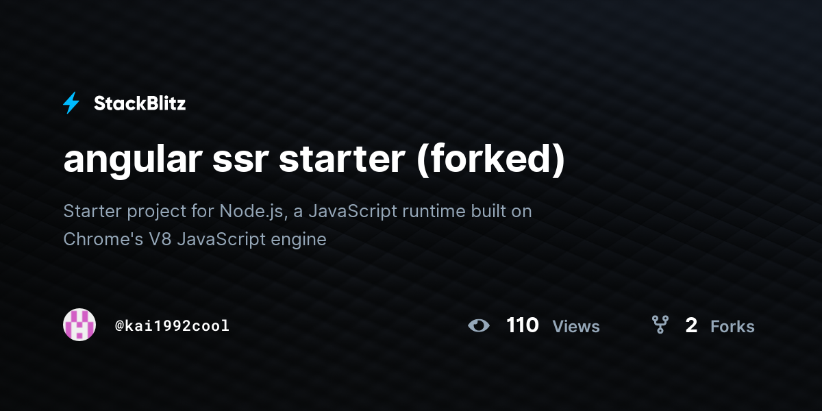 angular ssr starter (forked) - StackBlitz