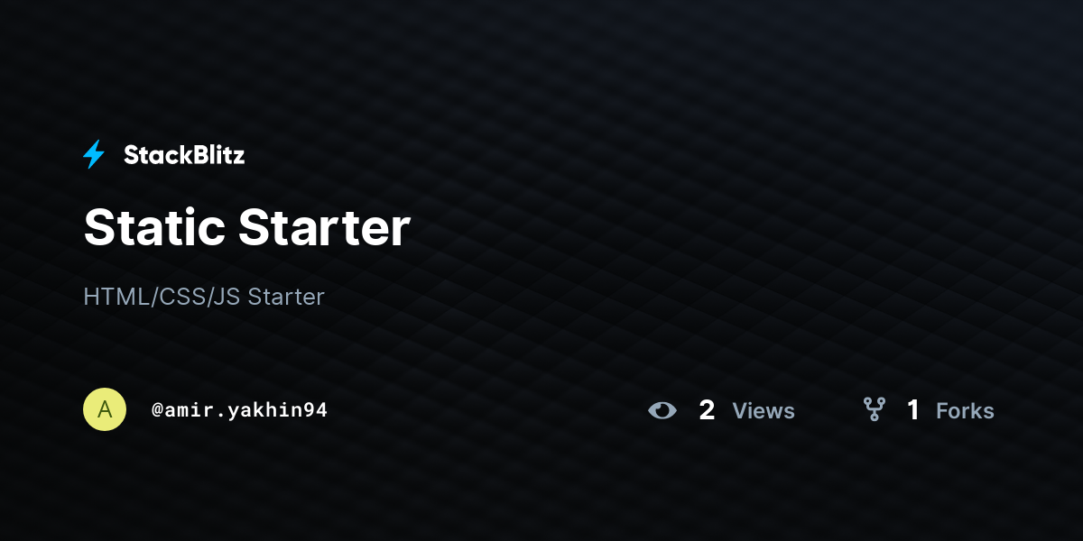Static Starter - StackBlitz