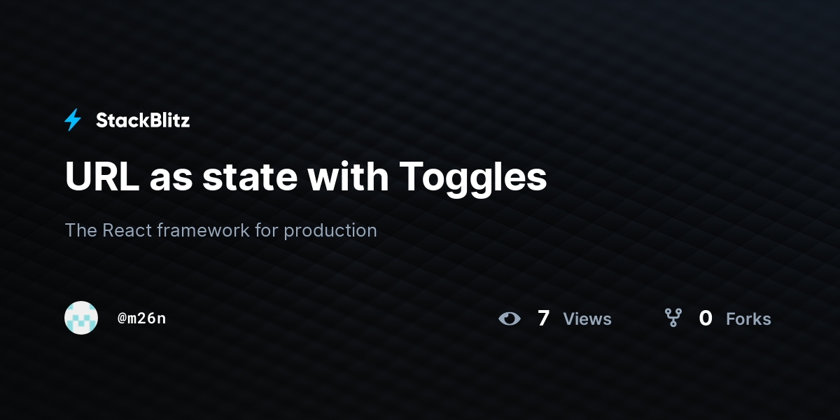 URL as state with Toggles - StackBlitz
