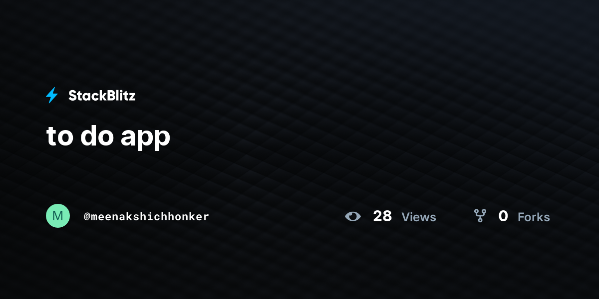 to do app - StackBlitz