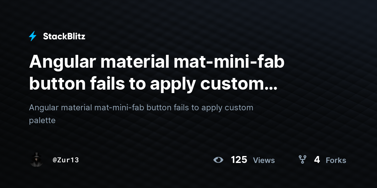Angular material mat-mini-fab button fails to apply custom palette - StackBlitz