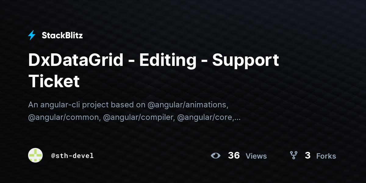 DxDataGrid - Editing - Support Ticket - StackBlitz
