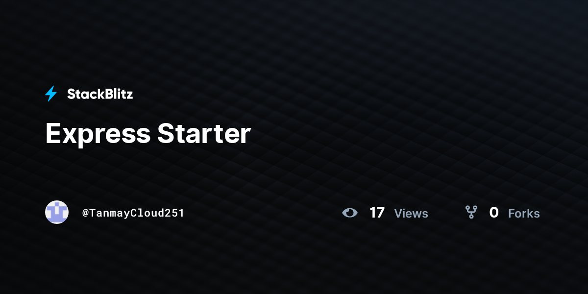 Express Starter - StackBlitz