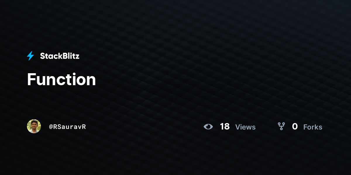 Function - StackBlitz