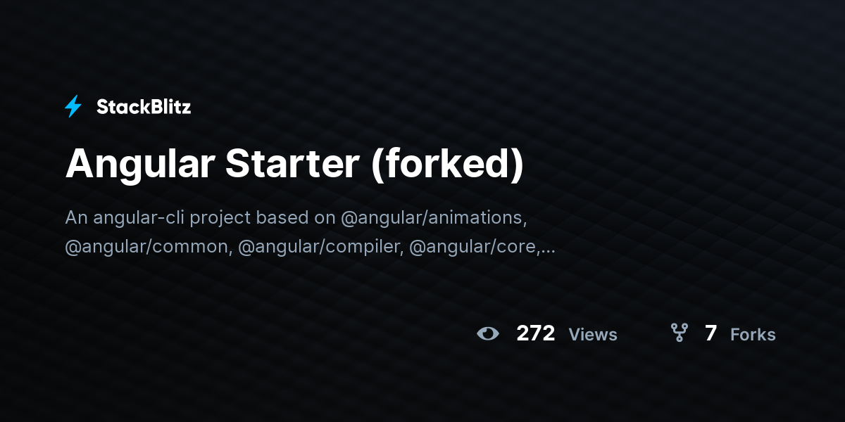 Angular Starter (forked) - StackBlitz