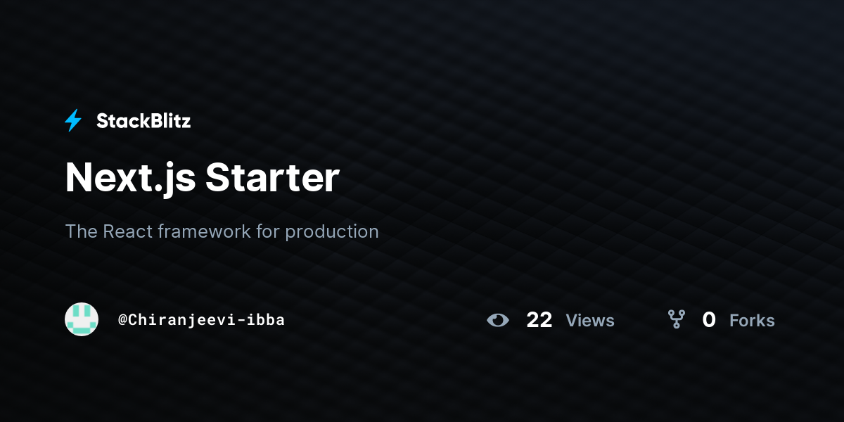 Next.js Starter - StackBlitz