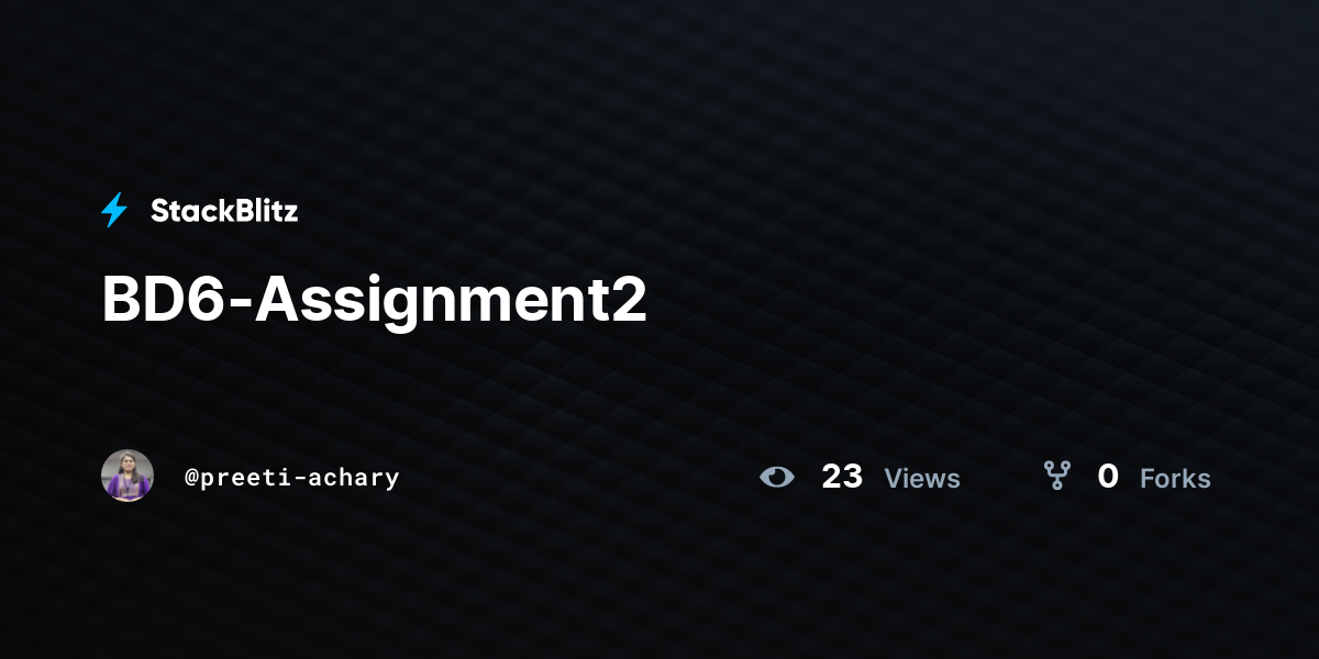 BD6-Assignment2 - StackBlitz