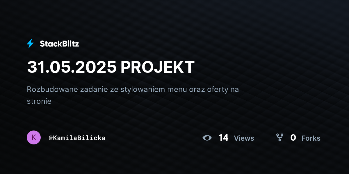 31.05.2025 PROJEKT - StackBlitz