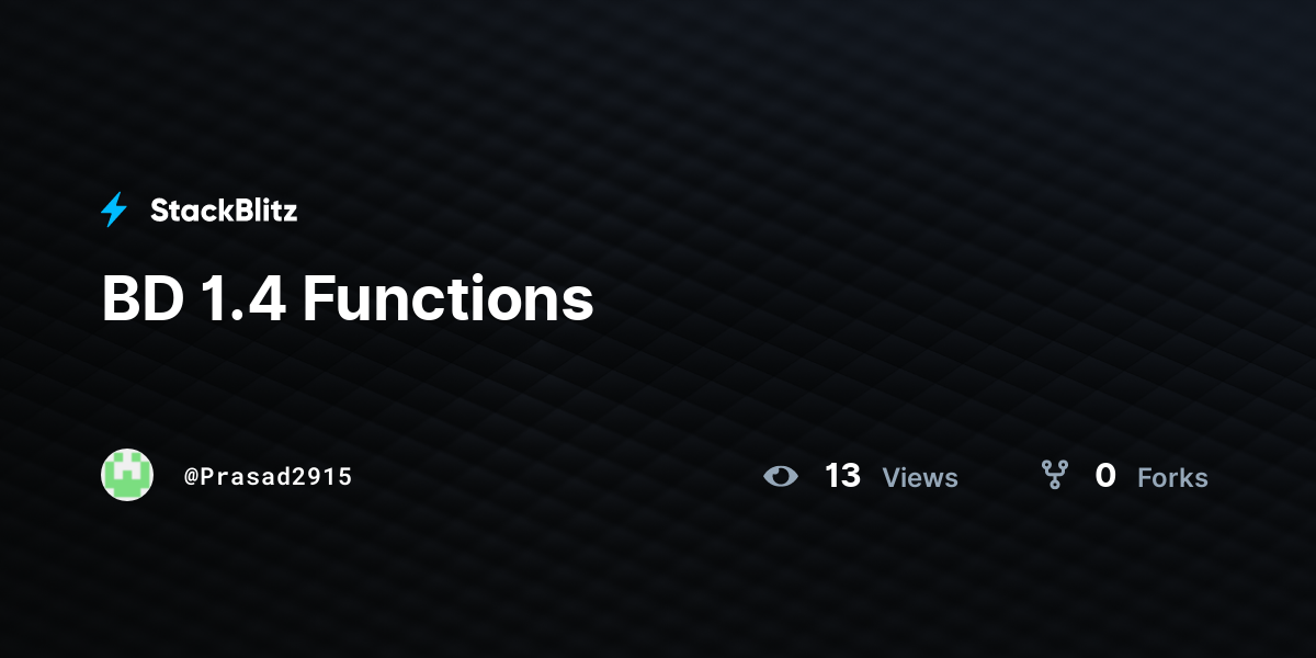 BD 1.4 Functions - StackBlitz