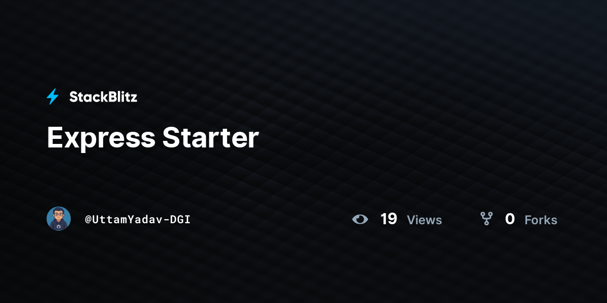 Express Starter - StackBlitz