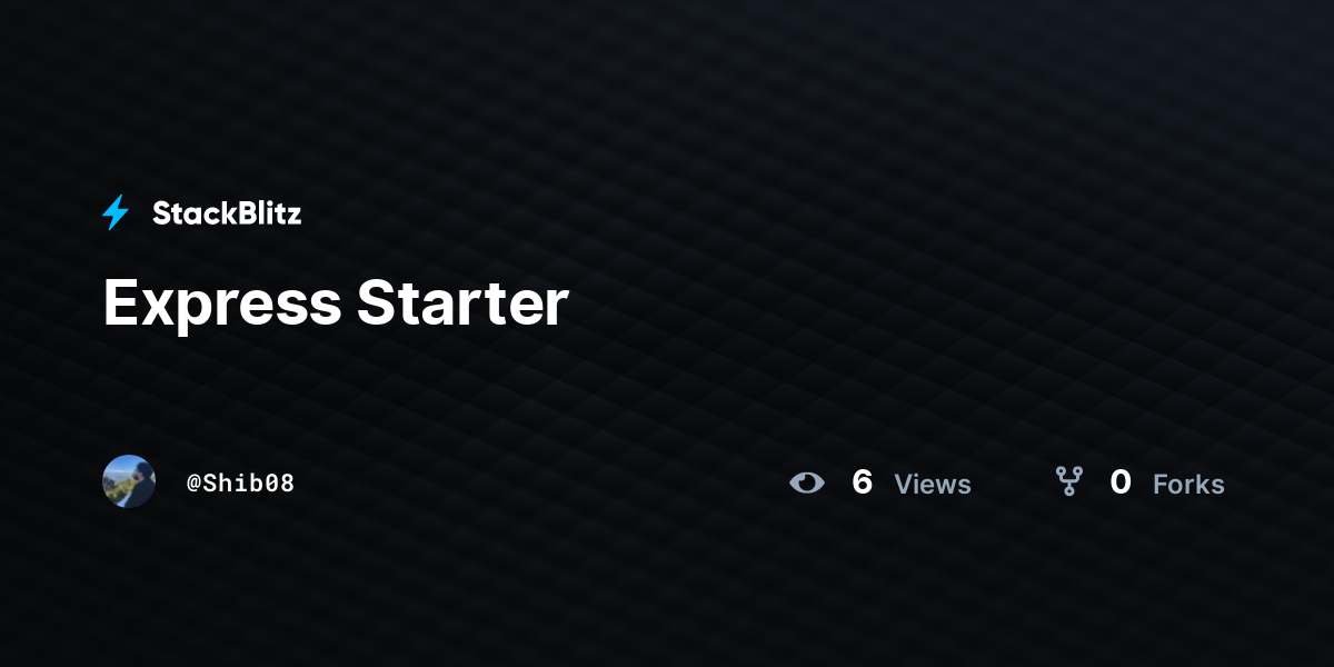 Express Starter - StackBlitz