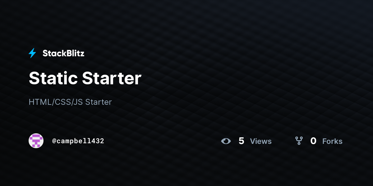 Static Starter - StackBlitz