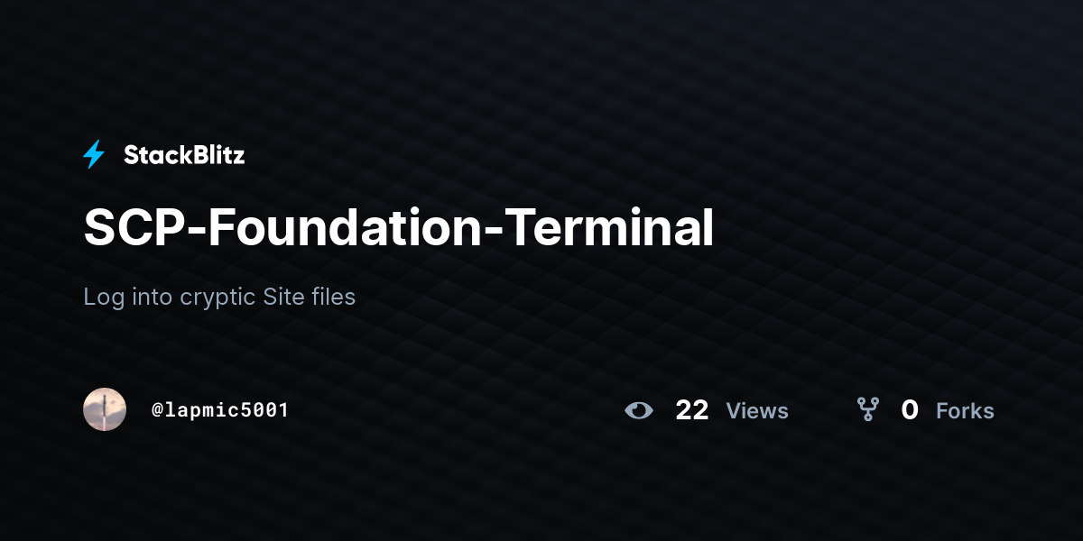 SCP-Foundation-Terminal - StackBlitz